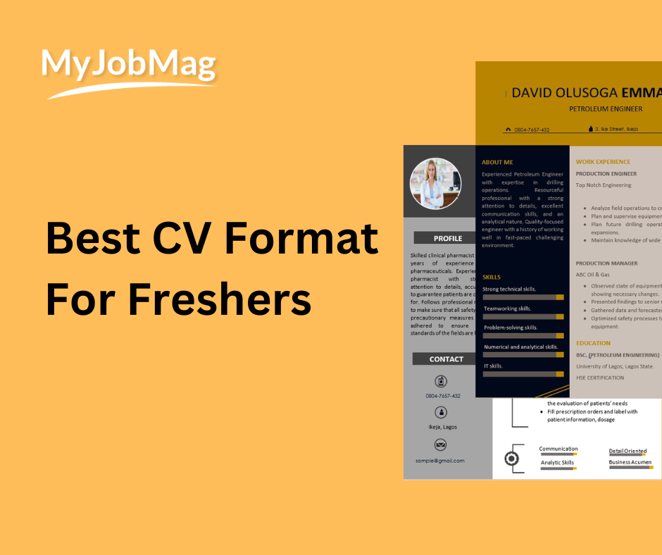 Best CV Format For Freshers or Your First Job (+ Free Template) | MyJobMag